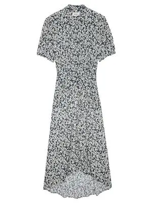 Zadig&Voltaire Rima Floral-print Midi Dress - Gray
