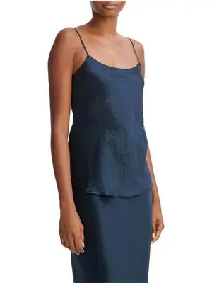Vince Satin Cami Tank Top - Blue