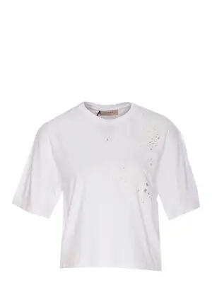 TWINSET Embroidered Crewneck T-shirt - White