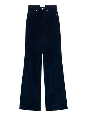 AMI Paris Long-length Flared Trousers - Black