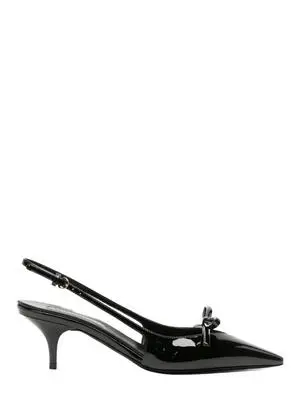 Miu Miu 75mm Bow-embellished Slingback Pumps - Black