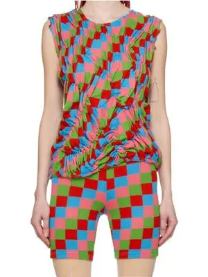 Comme Des Garçons Pleated Vest - Multicolor