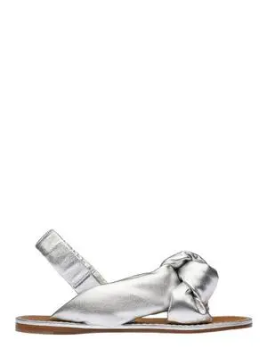 Miu Miu Knotted Slingback Sandals - Silver