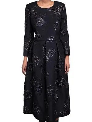 Comme Des Garçons Graphic Print Long Sleeve Dress - Black
