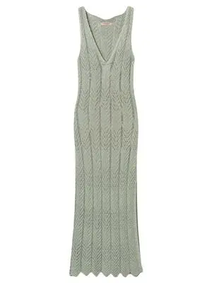 TWINSET Lurex Knit Midi Dress - Gray
