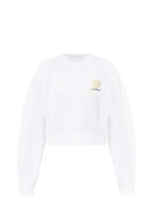 Off-White Logo Printed Crewneck Sweatshirt - White