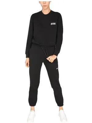 MSGM Logo Printed Drawstring Pants - Black