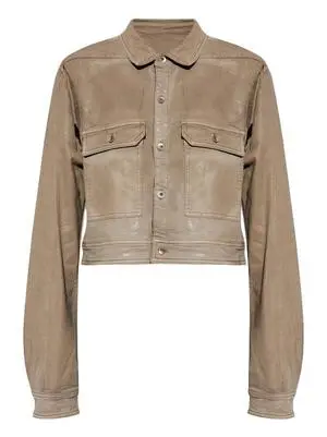 Rick Owens Cape Sleeved Denim Jacket - Nude