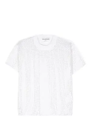 Junya Watanabe Panelled Open-knit Top - White