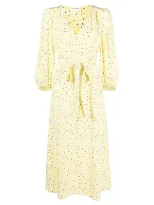 P.a.r.o.s.h Printed Logo V-collar Dress - Nude