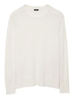 JOSEPH Round Neck Long-sleeved Jumper - White