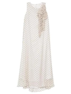 P.a.r.o.s.h Polka Dot Ruffle Midi Dress - Pastello