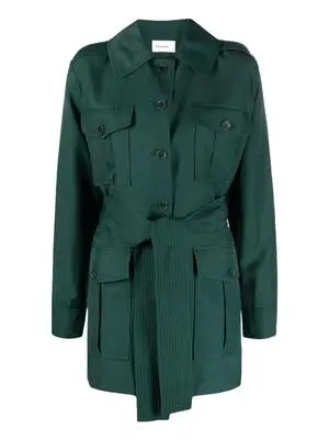 P.a.r.o.s.h Belted Short Trench Coat - Green