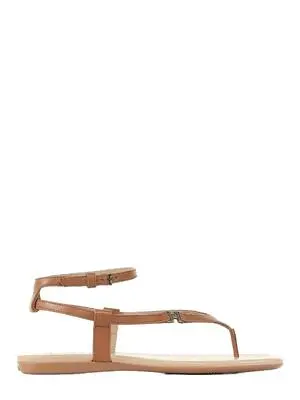 HOGAN Hogan Logo Leather Open Toe Sandals
