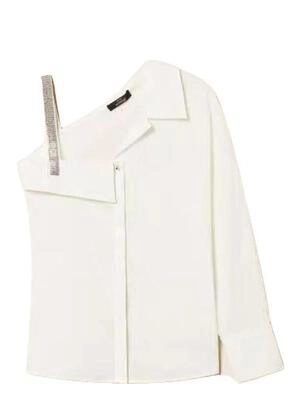 TWINSET One-shoulder Embellished Shirt - White