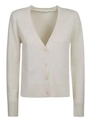 P.a.r.o.s.h Cashmere Blend Buttoned V-neck Cardigan - White