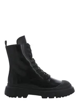Hogan H619 Lace-up Combat Boots - Black