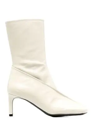 JIL SANDER Pointed Toe Ankle Boots - White