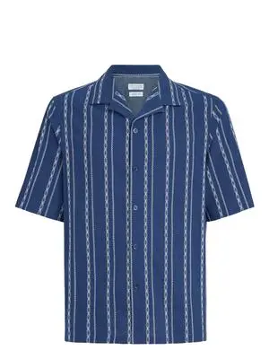 BRUNELLO CUCINELLI Stripe Short-sleeve Shirt