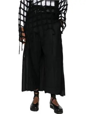 Junya Watanabe Pleated Wool Trousers - Black