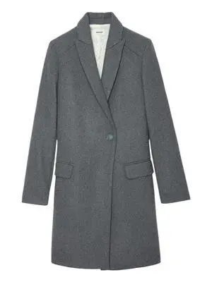 Zadig&Voltaire Marco Single Breasted Coat - Grey