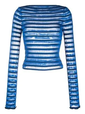 Proenza Schouler White Label Striped Straight Hem Jumper - Blue