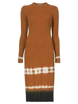 Proenza Schouler Rib Knit Dip Dye Dress - Brown