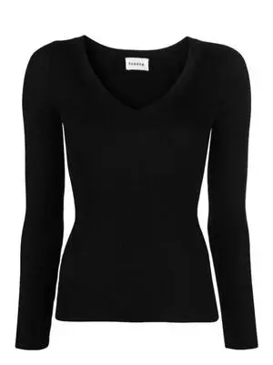 P.A.R.O.S.H P.A.R.O.S.H. V-Neck Fine-Knit Top