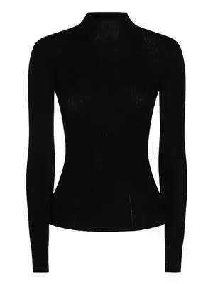TWINSET Ribbed High-neck Sweater - Black