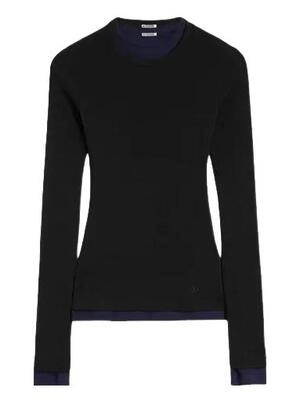 JIL SANDER Wool Long-sleeve T-shirt - Black