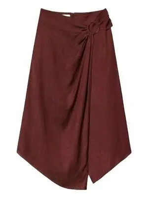TWINSET Jacquard Ring-detail Midi Skirt - Red