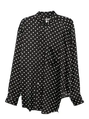 Comme Des Garçons Polka-dot Asymmetric Shirt - Black