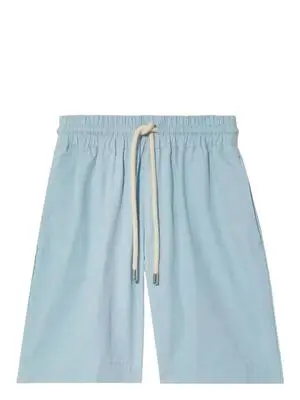 Proenza Schouler White Label Cotton-linen Drawstring Shorts - Blue