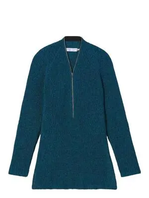 Proenza Schouler White Label V-neck Curved Hem Jumper - Blue
