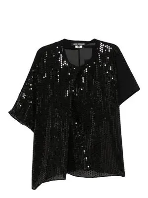 Junya Watanabe X Comme Des Garçons Sequin Short-sleeved Top - Black