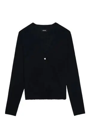 Zadig&Voltaire Zadig & Voltaire Manylla Button-Up V-Neck Cardigan Black