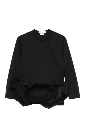 Comme Des Garçons Padded-hem Long-sleeve Top - Black