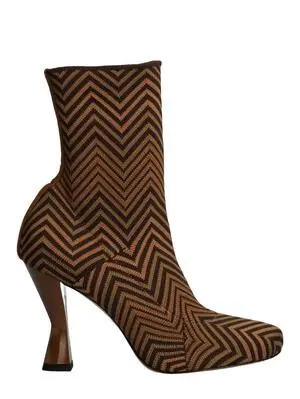 Missoni Zigzag-pattern Mid Heel Boots - Brown