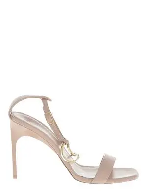 Off-White Accent-detail Leather Sandals - Beige