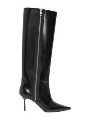 MSGM Pointed-toe Leather Boots - Black