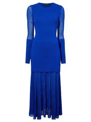 Proenza Schouler Anita Fine-knit Maxi Dress - Blue