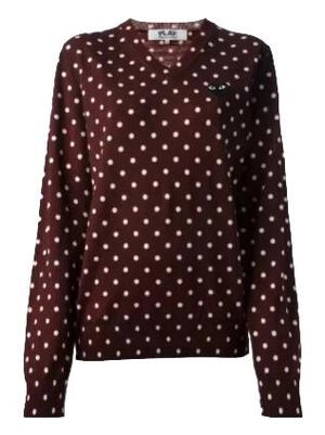 Play Comme Des Garcon Polka Dot Pullover - Brown