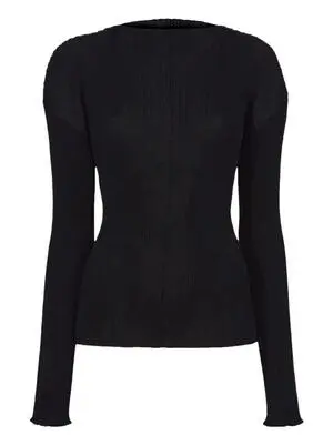 Proenza Schouler Camille Ribbed-knit Top - Black