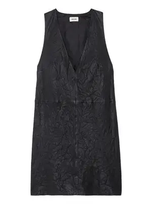 Zadig&Voltaire V-neck Leather Minidress - Black