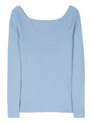 P.a.r.o.s.h Long-sleeved Fine Knit Pullover - Blue