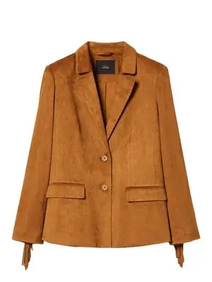 TWINSET Twinset Fringed Faux-Suede Blazer