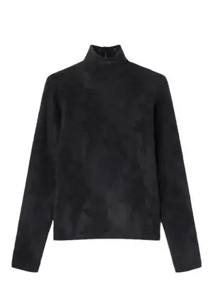 GANNI Sheer Turtleneck - Black