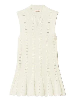 TWINSET Mock-neck Scalloped-trim Top - White