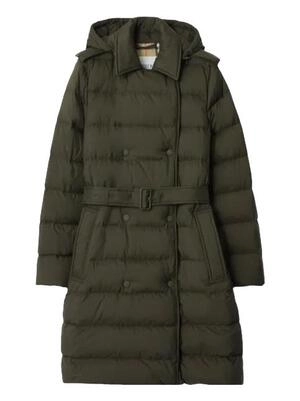 Burberry Hooded Double-breasted Puffer Coat - Shale