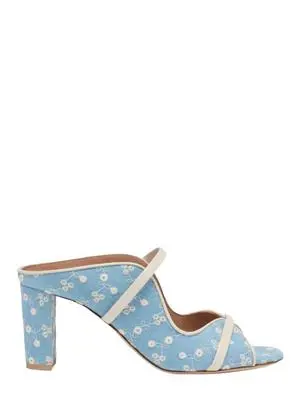 MALONE SOULIERS Norah Floral-printed Heeled Sandals - Blue